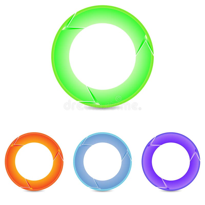 Vector Set of Round Bright Arrows Stock Vector - Illustration of round ...