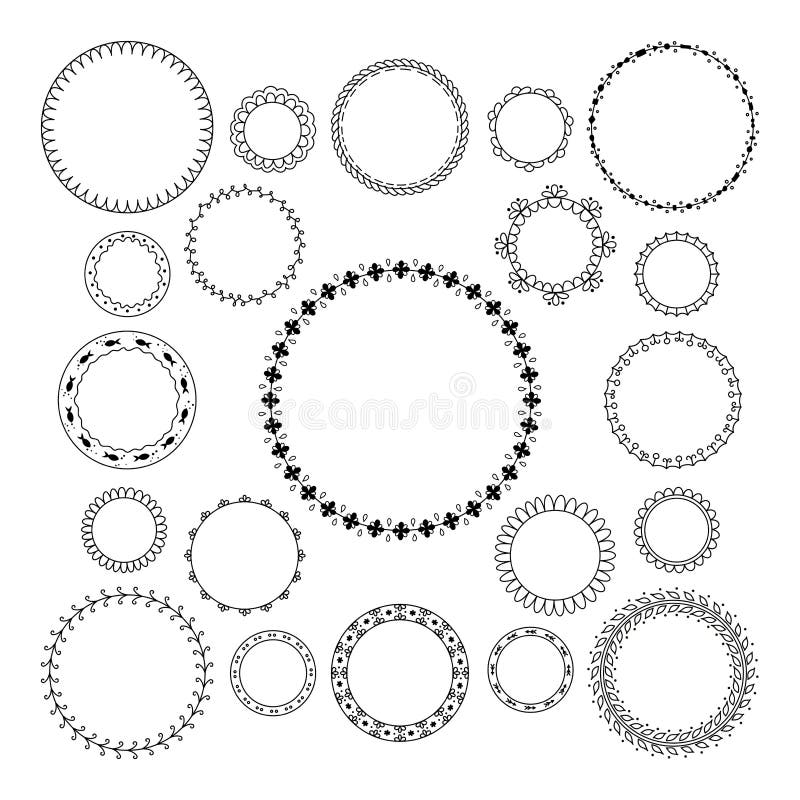 Vector Set of Round Decorative Frames for Design Stock Vector ...