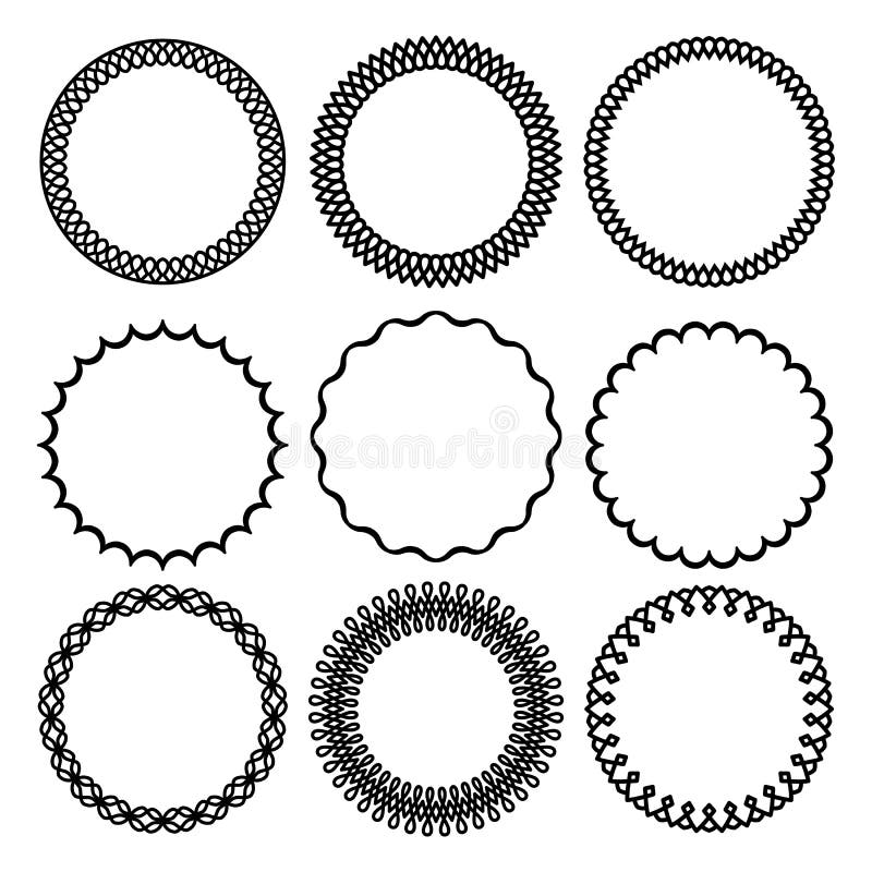 Vector set of round frames stock vector. Illustration of circle - 101568228