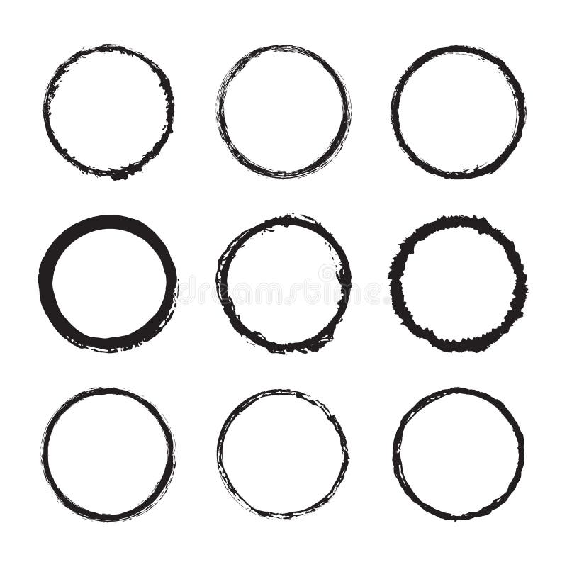 Set Of Grunge Circles. Damage Round Grunge Shape Silhouette. Circle ...