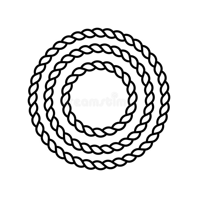 Vector Set of Round Rope Frame. Stock Vector - Illustration of nautical ...