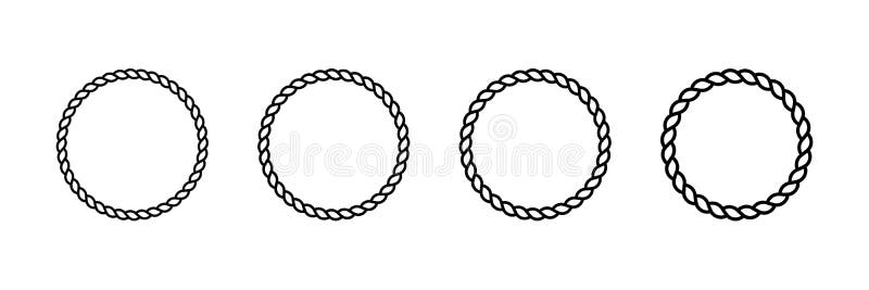 Vector Set of Round Rope Frame. Stock Vector - Illustration of rope ...