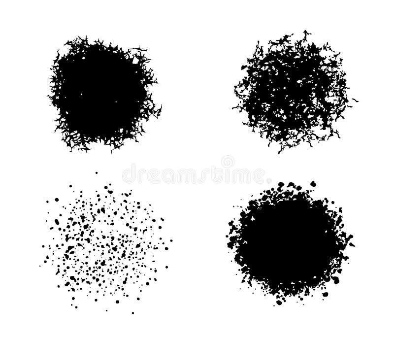 Vector Set of Round Textures. Ragged Texture, Crumbs and Strokes Stock ...