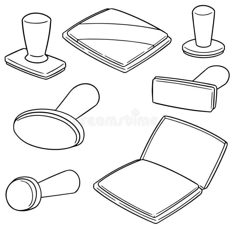 Vector set of rubber stamp stock vector. Illustration of certificate ...