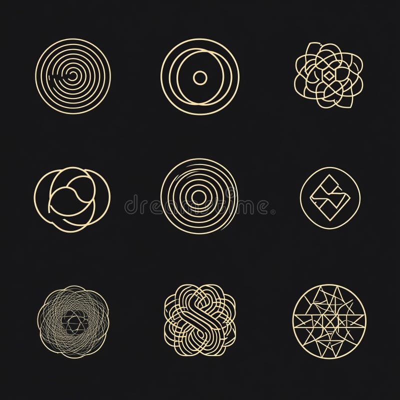 Vector Set of Sacred Geometry Symbols and Elements. Linear Icons ...