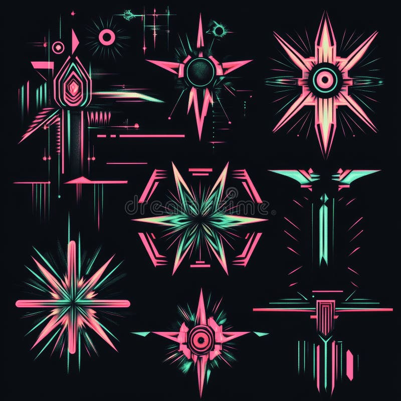 Vector Set of Sacred Geometry Symbols. Geometrical Abstract Elements ...