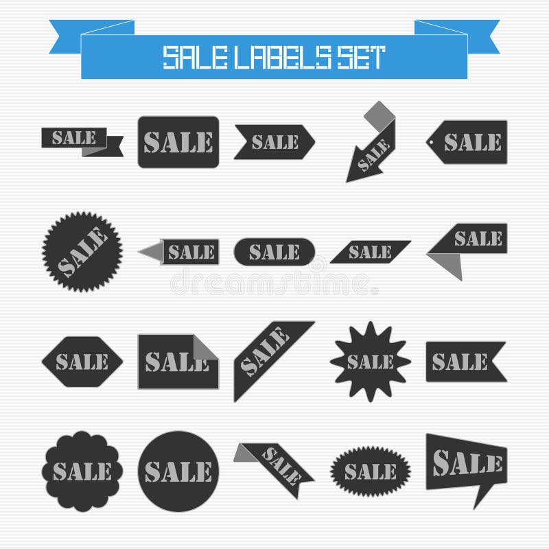 Vector set of sale labels stock vector. Illustration of clipart - 43019254