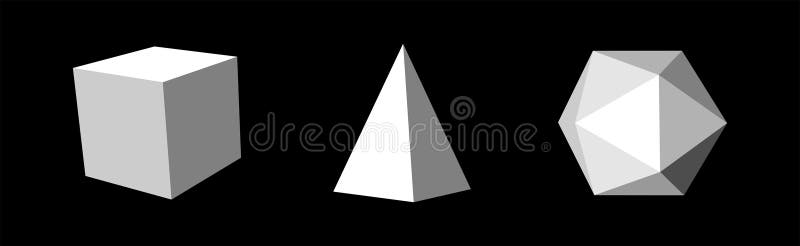 Vector Set Sci-fi 3D Objects with Lines. Wireframe Geometric Shapes ...