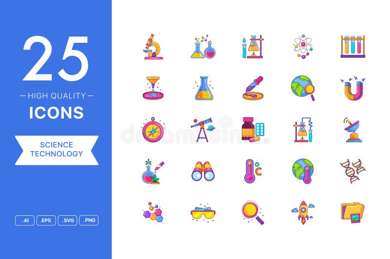 Vector Set of Science Icons Stock Vector - Illustration of education ...