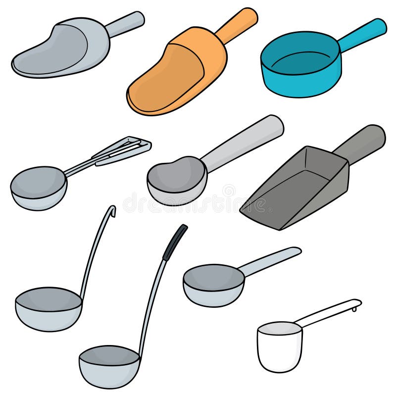 Vector set of scoops stock vector. Illustration of cartoon - 118710419