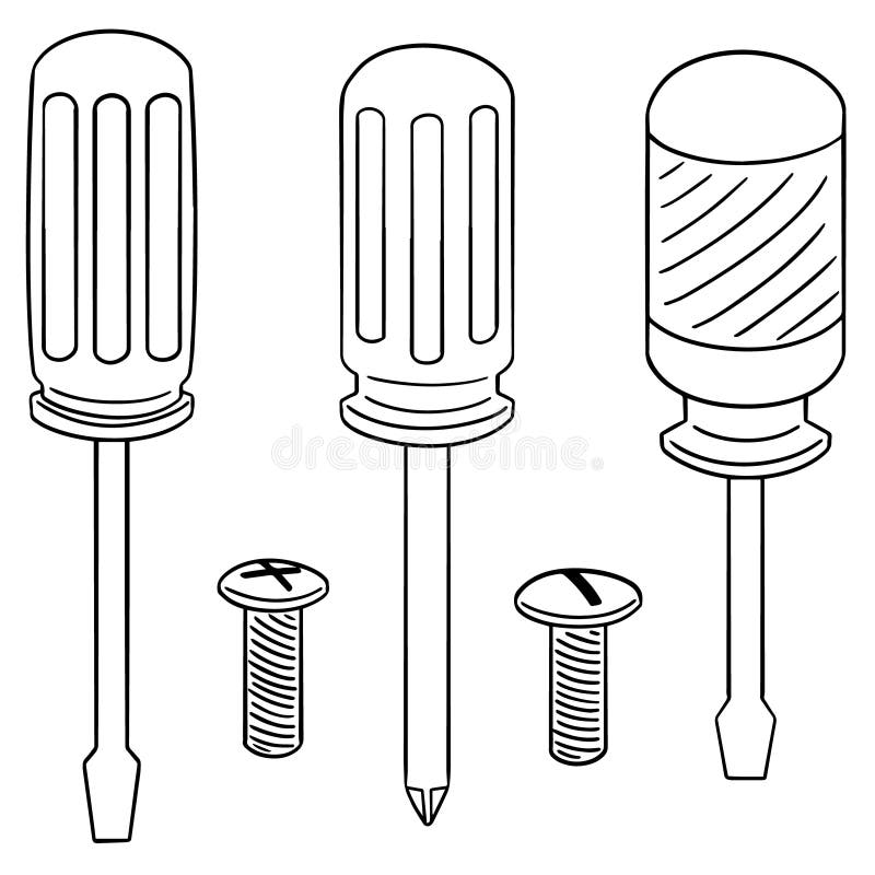 Vector Set of and Screwdriver Stock Vector - Illustration of glossy ...