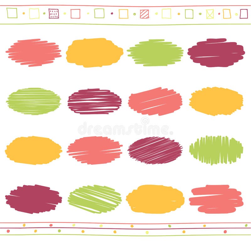 Vector Set of Scribble Elements Stock Vector - Illustration of ...