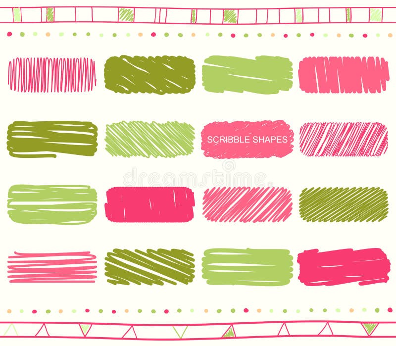 Vector Set of Scribble Elements Stock Vector - Illustration of design ...
