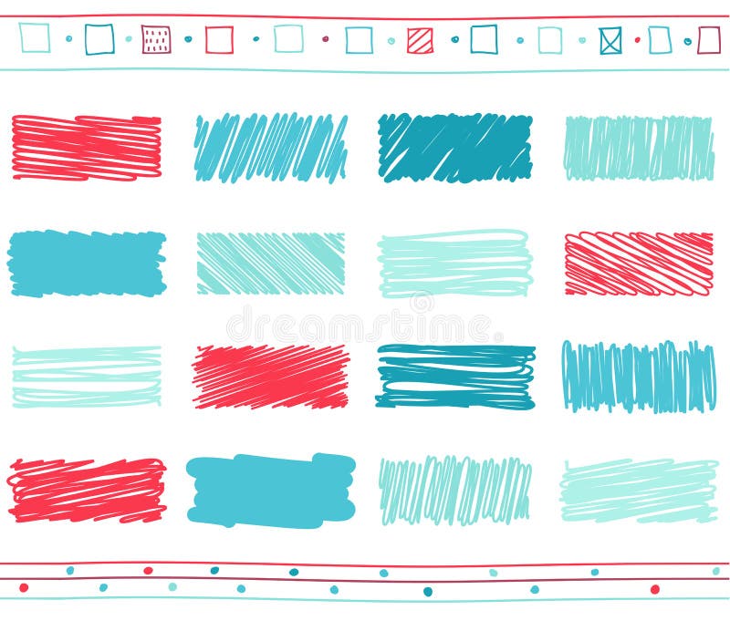 Vector Set of Scribble Elements Stock Vector - Illustration of rough ...