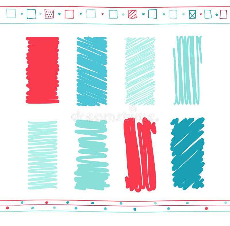 Vector Set of Scribble Elements Stock Vector - Illustration of abstract ...