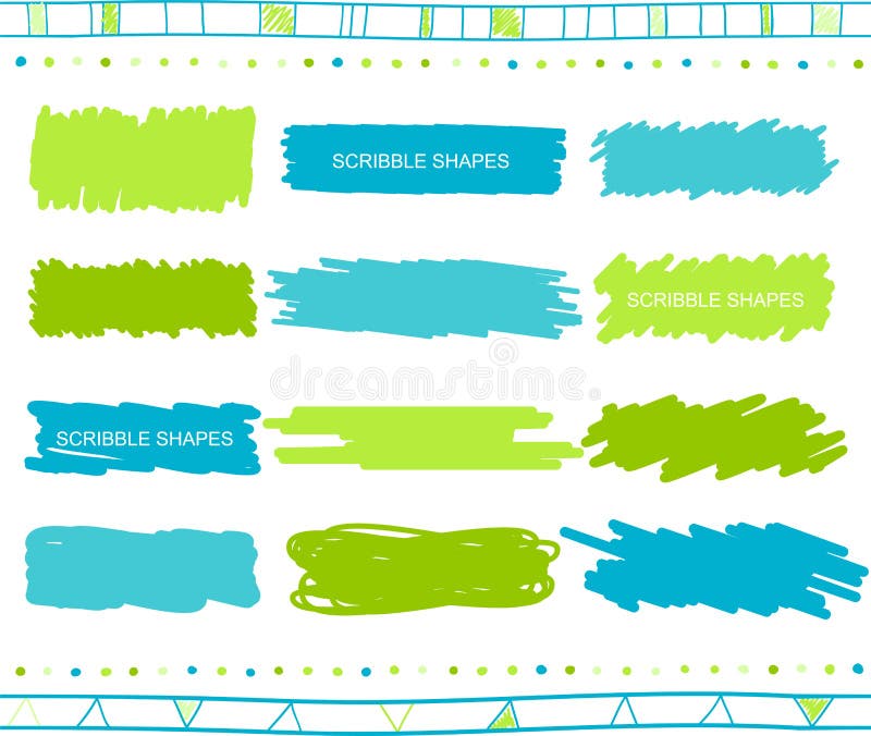 Vector Set of Scribble Elements Stock Vector - Illustration of drawing ...