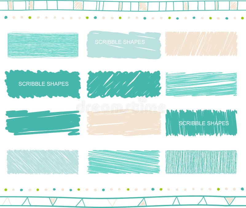 Vector Set of Scribble Elements Stock Vector - Illustration of drawing ...