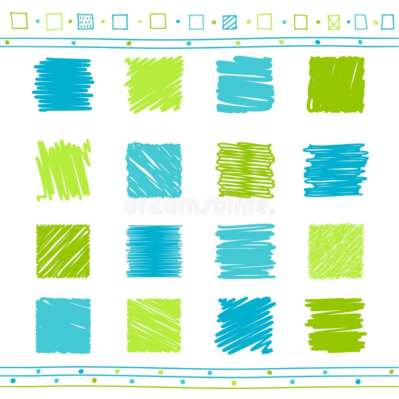 Vector Set of Scribble Elements Stock Vector - Illustration of frame ...