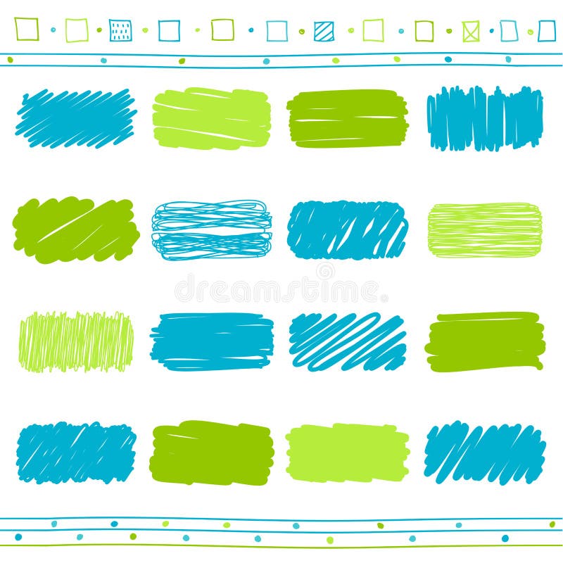 Vector Set of Scribble Elements Stock Vector - Illustration of color ...