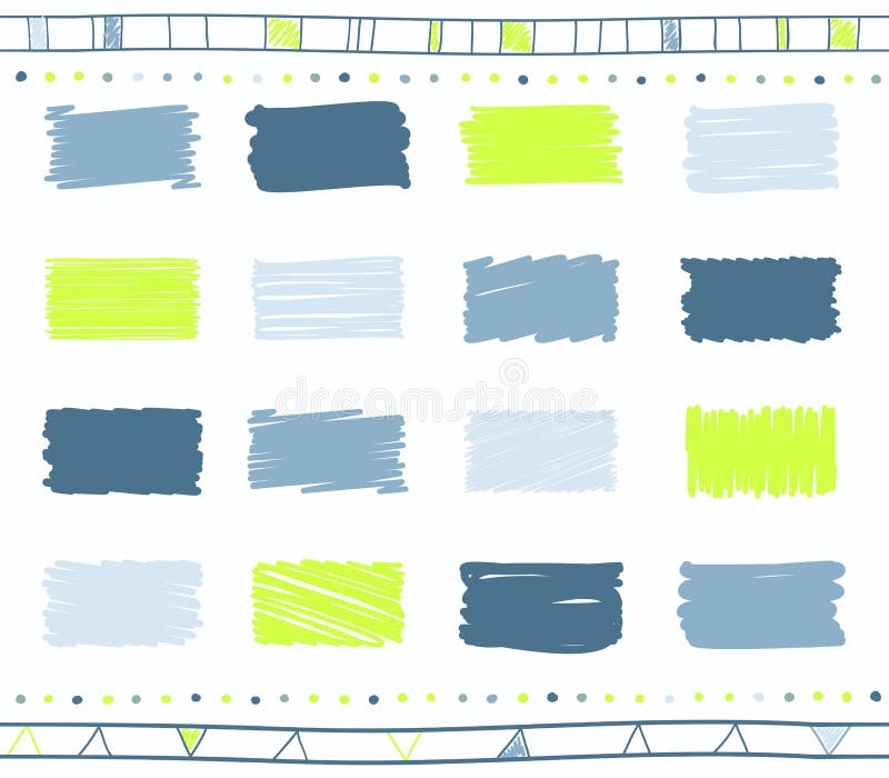 Vector Set of Scribble Elements Stock Vector - Illustration of grunge ...