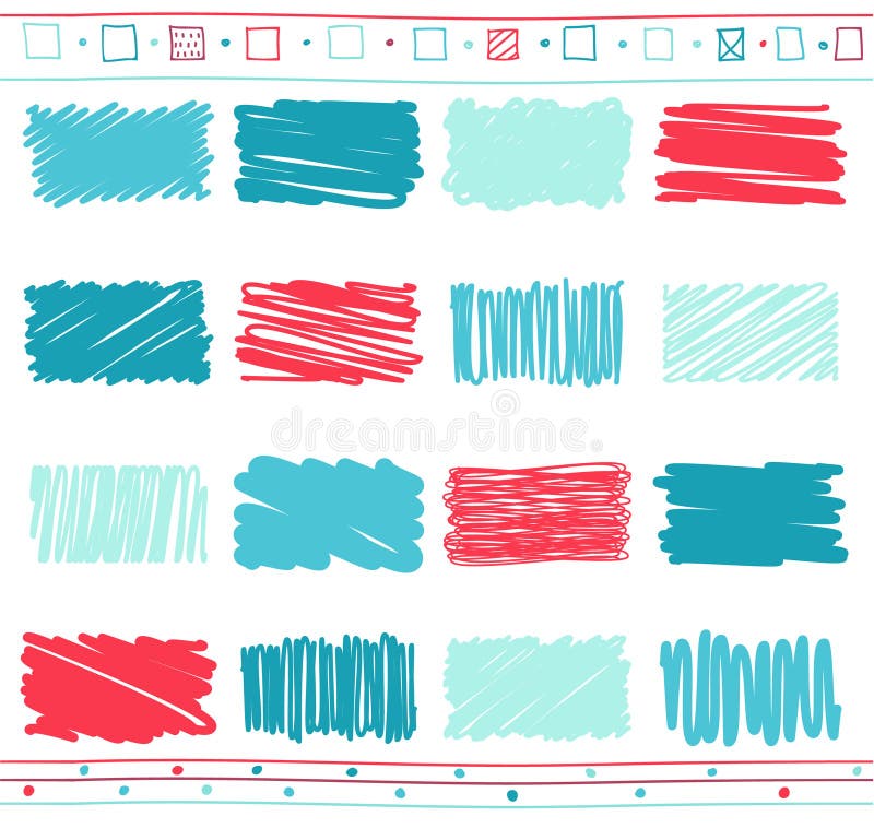 Vector Set of Scribble Elements Stock Vector - Illustration of abstract ...