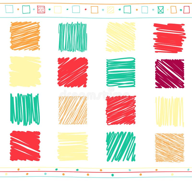 Vector Set of Scribble Elements Stock Vector - Illustration of color ...