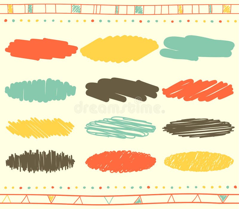 Vector Set of Scribble Elements Stock Vector - Illustration of bubble ...
