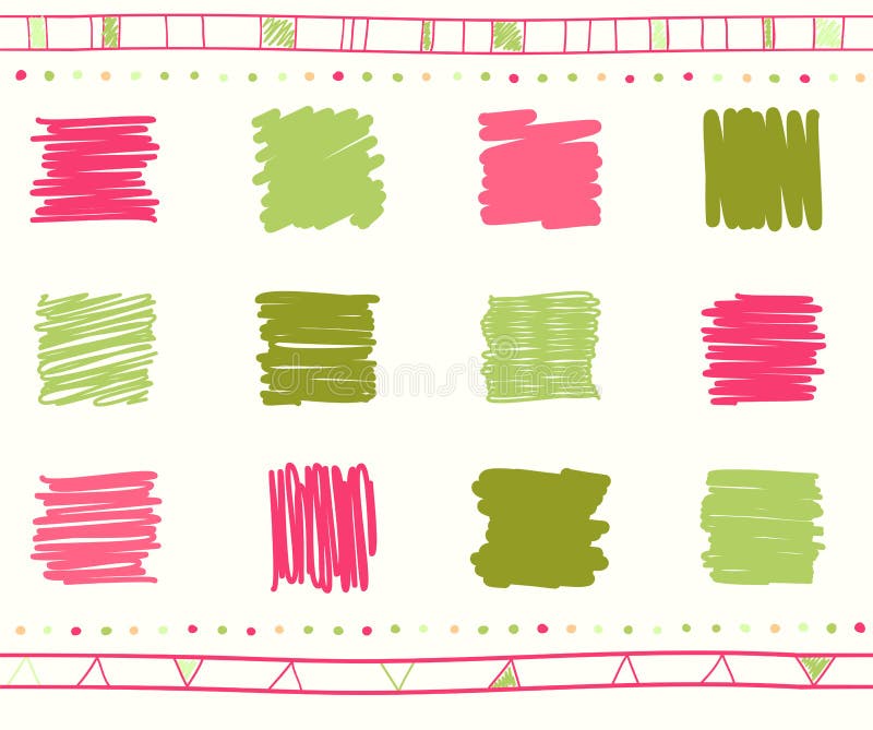 Vector Set of Scribble Elements Stock Vector - Illustration of drawing ...