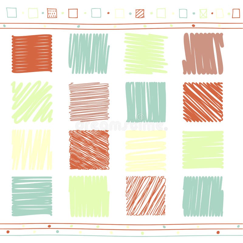 Vector Set of Scribble Elements Stock Vector - Illustration of blank ...