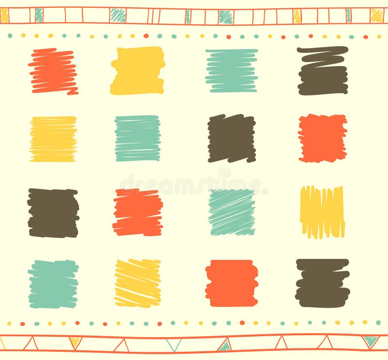 Vector Set of Scribble Elements Stock Vector - Illustration of pencil ...