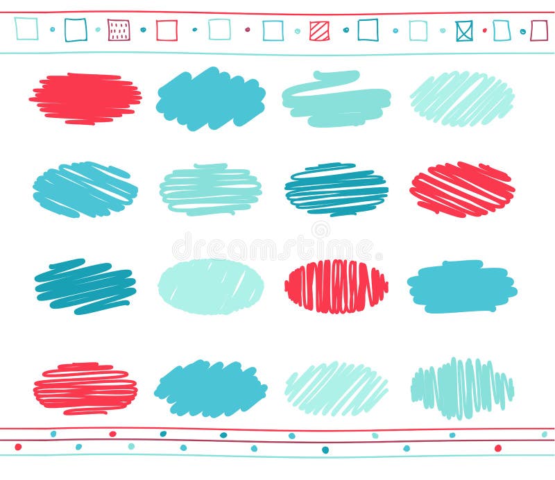 Vector Set of Scribble Elements Stock Vector - Illustration of bubble ...