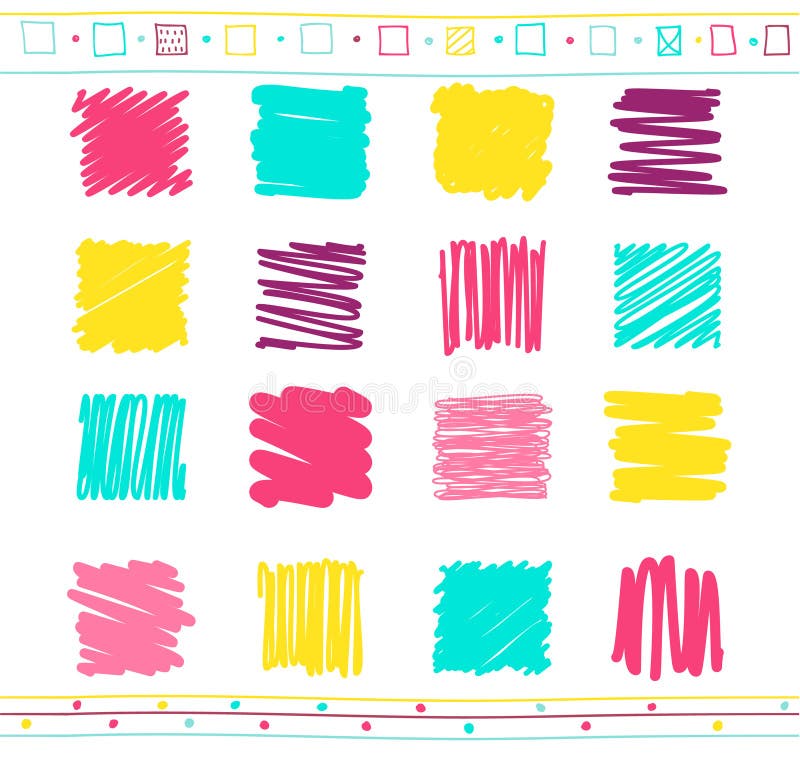 Vector Set of Scribble Elements Stock Vector - Illustration of drawing ...