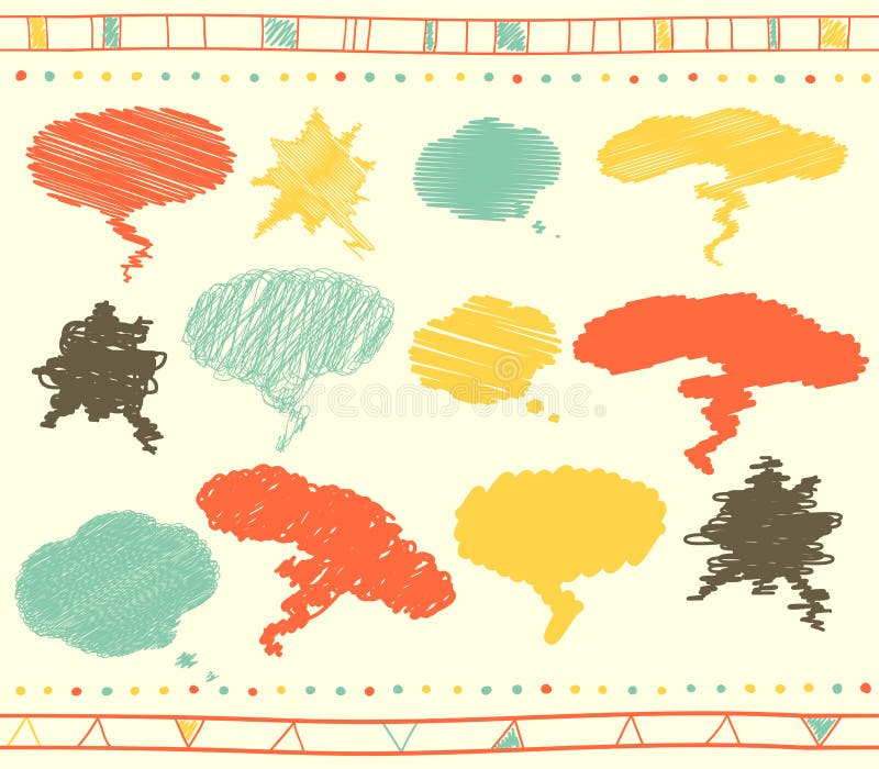 Vector Set of Scribble Scribbled Speech Bubbles Stock Vector ...
