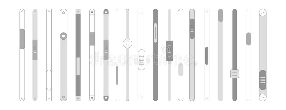 Vector Set of Scroll Bars, Volume or Brightness Sliders for Website or ...