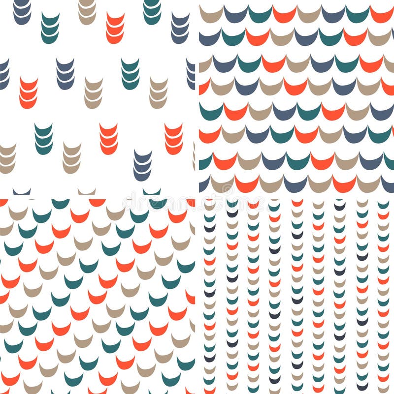 Vector Set of Seamless Abstract Hand-drawn Pattern. Vector Illus Stock ...