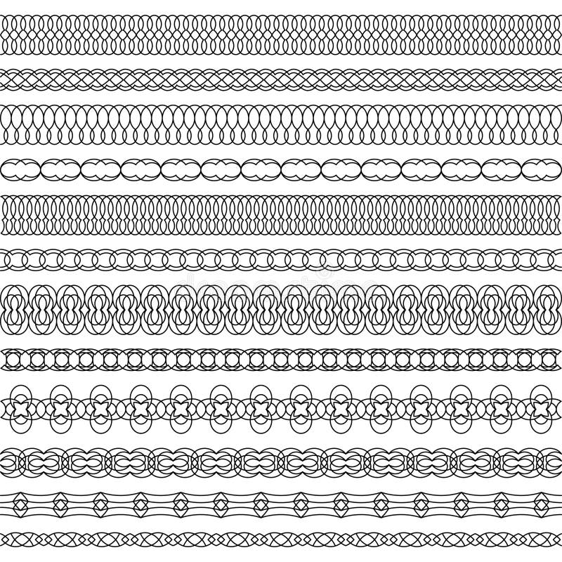 Vector Set of Seamless Brushes in a Modern Linear Style Stock Vector ...