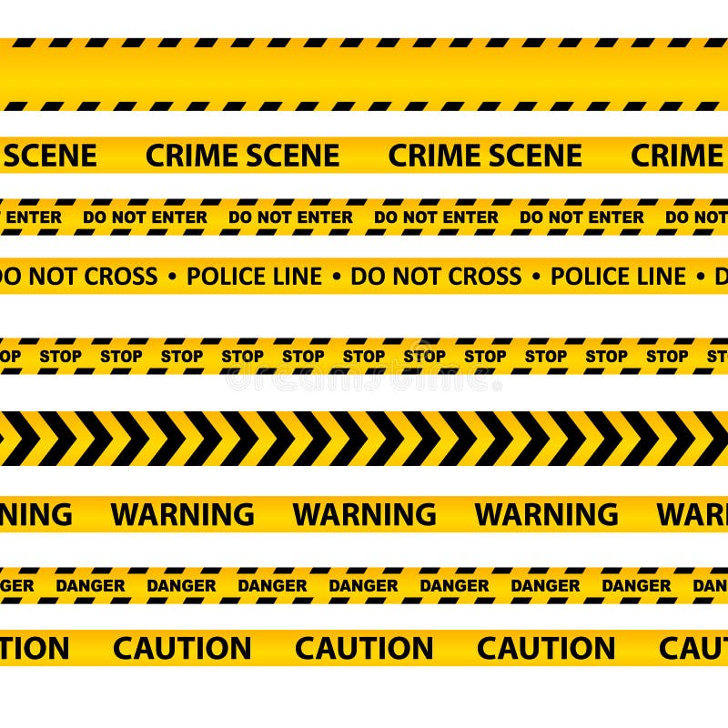 Vector Set of Seamless Caution Tapes Stock Vector - Illustration of ...