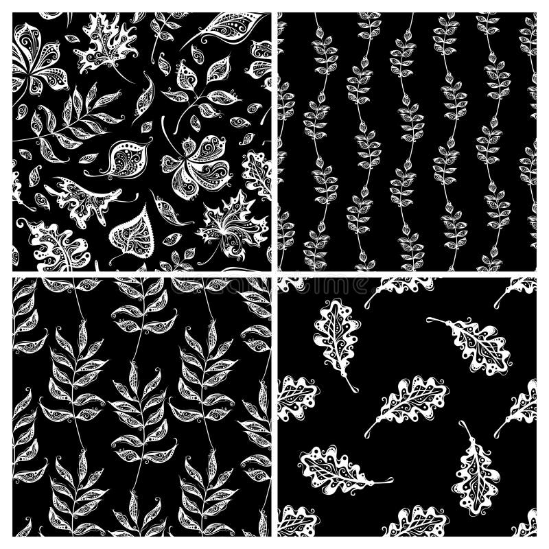 Vector Set of Seamless Nature Patterns. Stock Vector - Illustration of ...