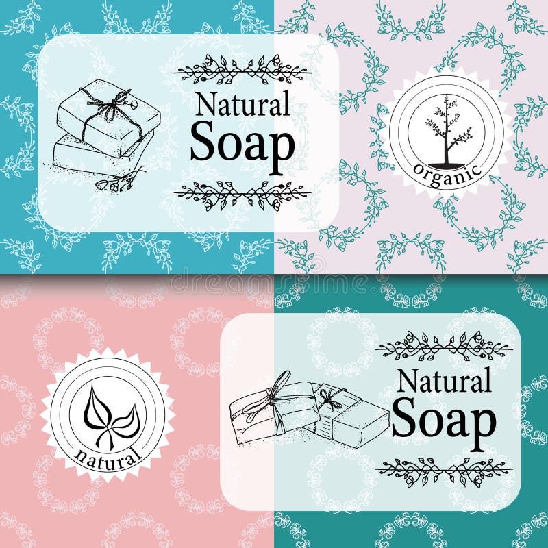 Hand Made Soap Packaging and Wrapping Paper Stock Vector - Illustration ...