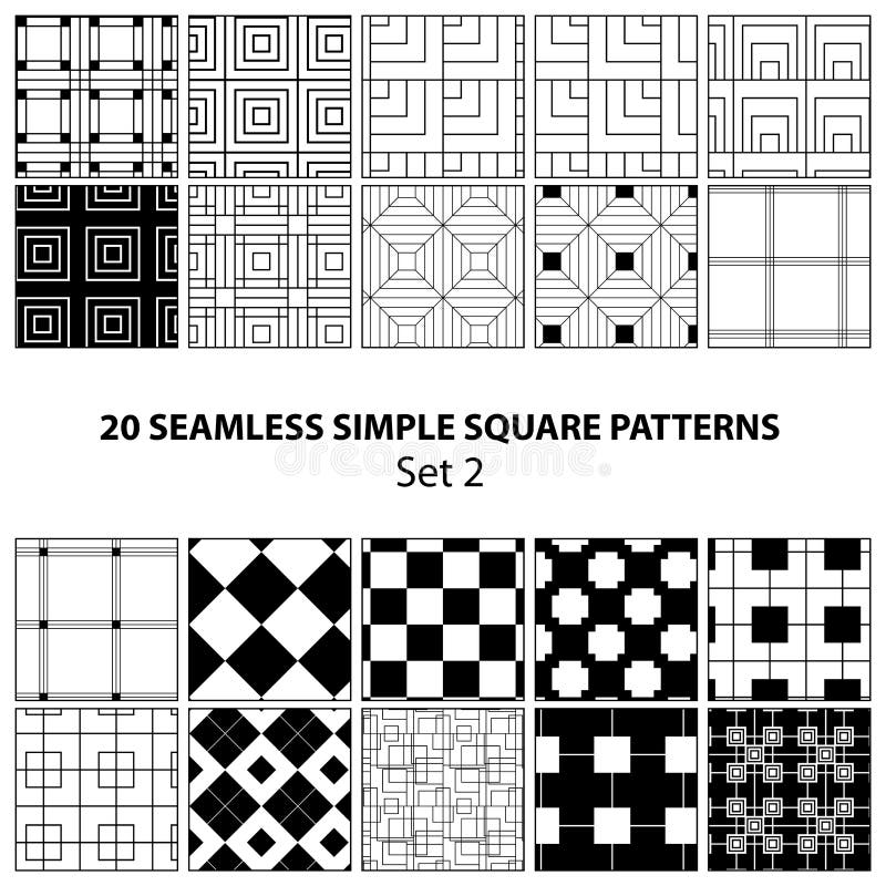 Vector Set of Seamless Square Patterns Stock Vector - Illustration of ...
