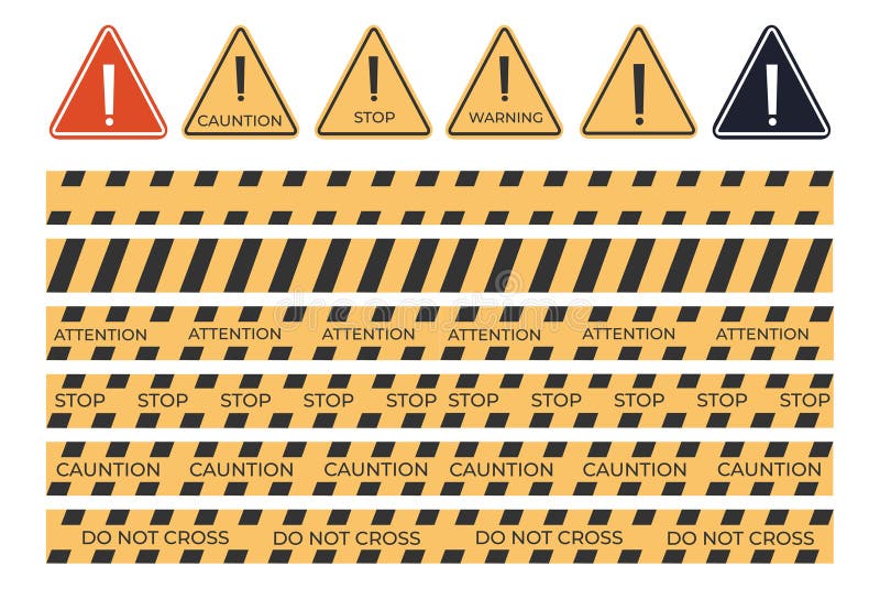 Vector Set of Seamless Tapes. Direction Indicator or Attention Drawer ...