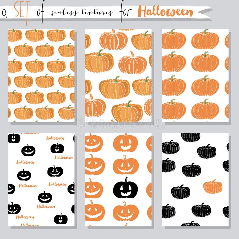 Vector Set of Seamless Textures with Pumpkins Stock Vector ... Vector Set of Seamless Textures with Pumpkins Stock Vector ...