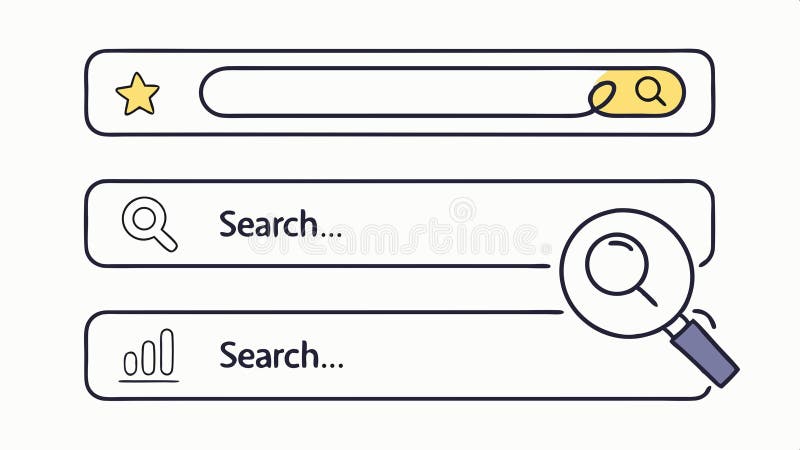 Search Bar Interface Elements, Website Navigation and UI Design Vector Design Generative AI ...