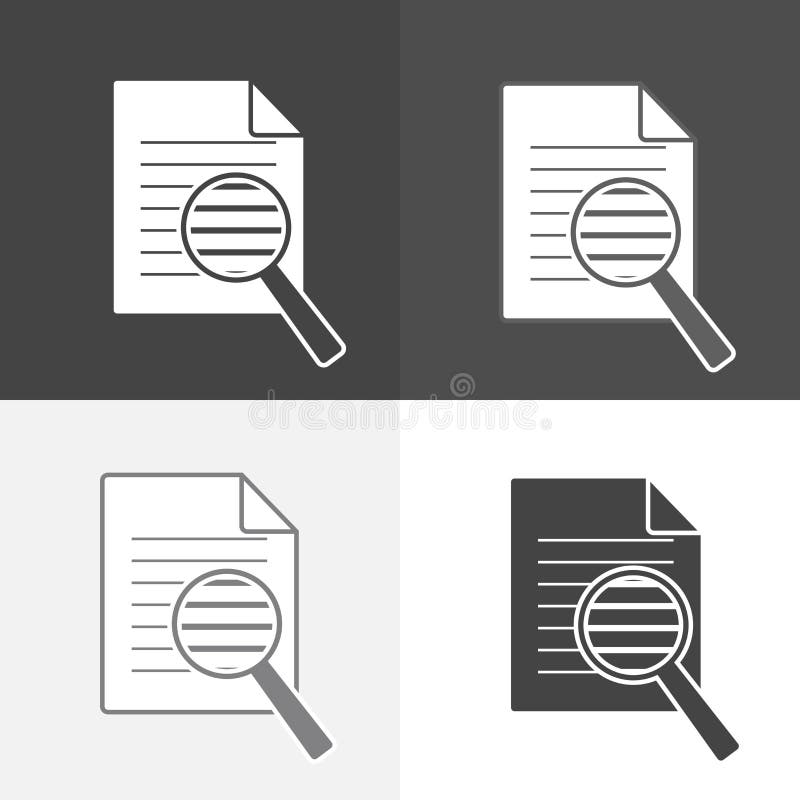 Document, Find, Job, Search Icons. Flat and Line Filled Icon Set Vector ...