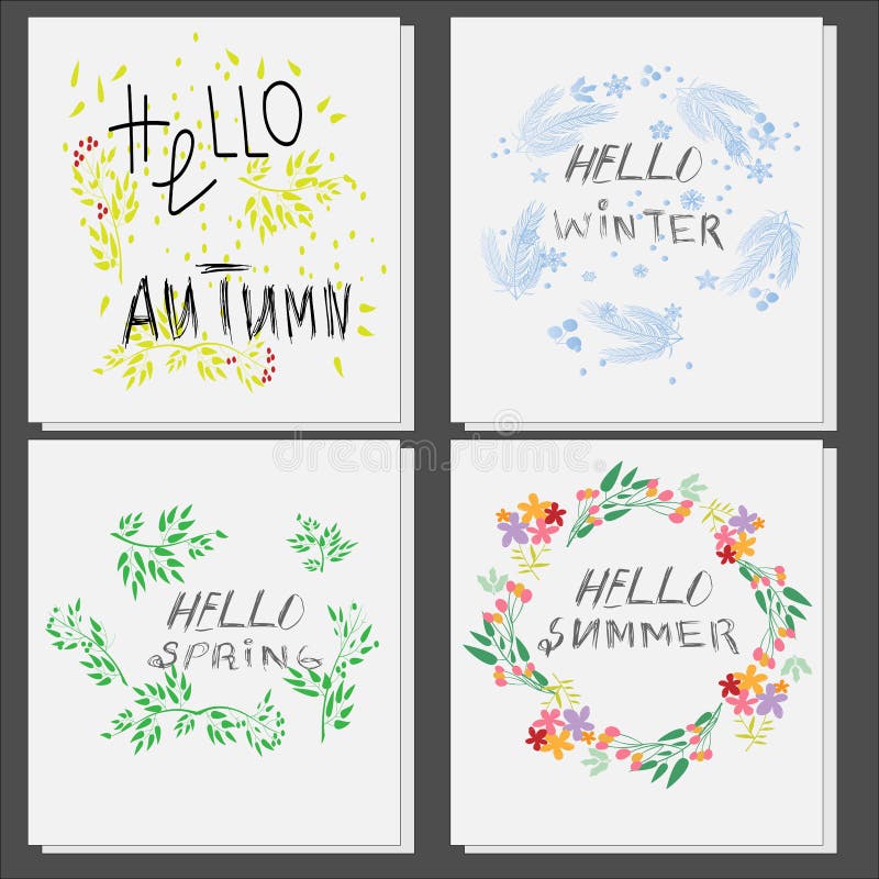 Vector Set of Seasonal Greeting Phrases. Stock Illustration ...