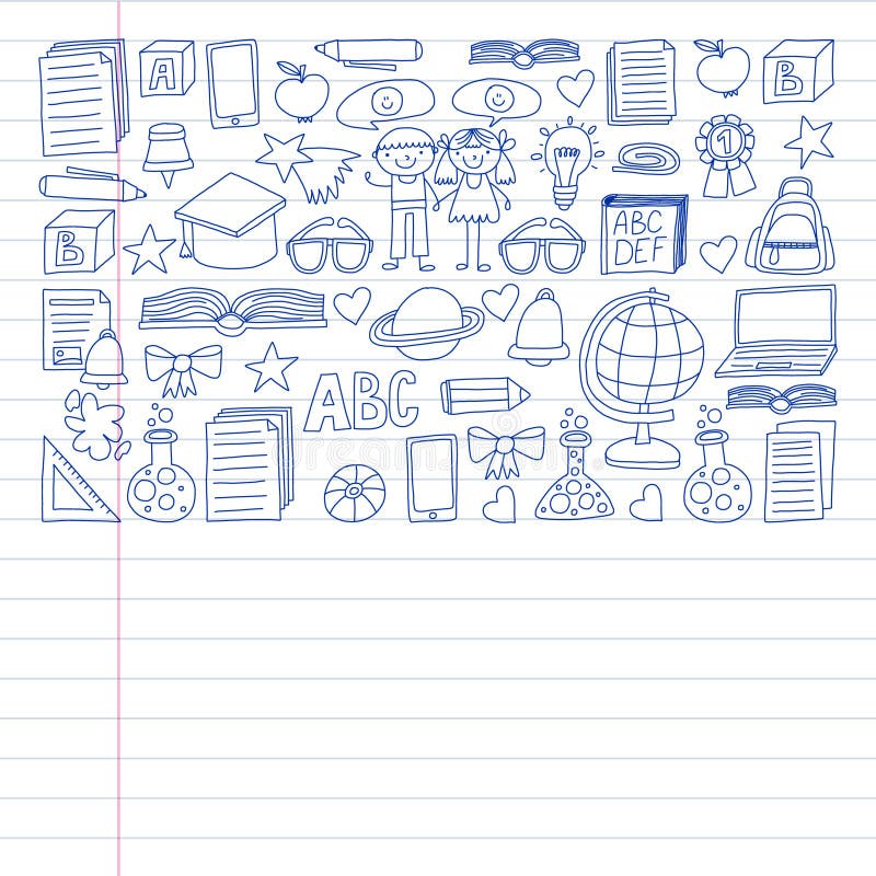 Back To School Doodle Activity Stock Illustrations – 1,001 Back To ...