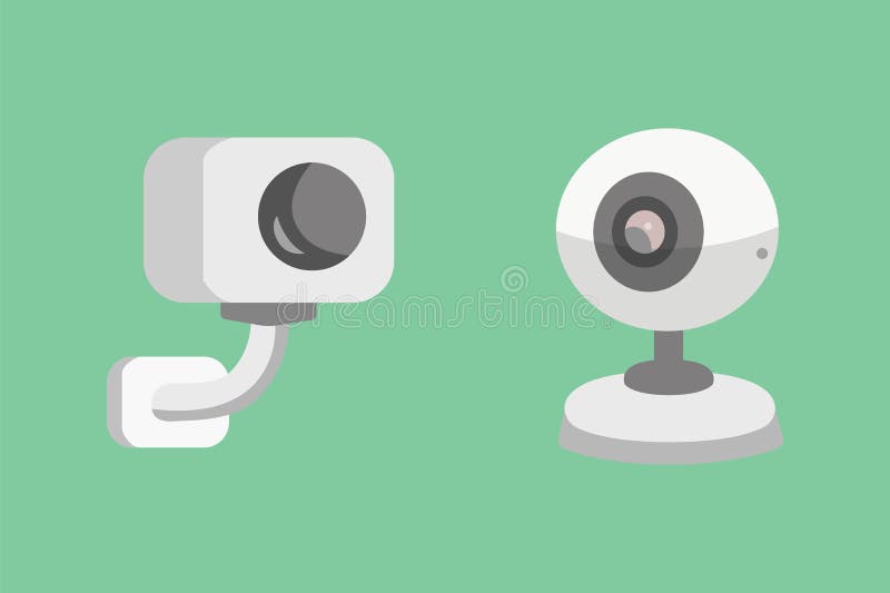 Vector Set Security Camera. CCTV Cartoon Illustration. Safety and ...