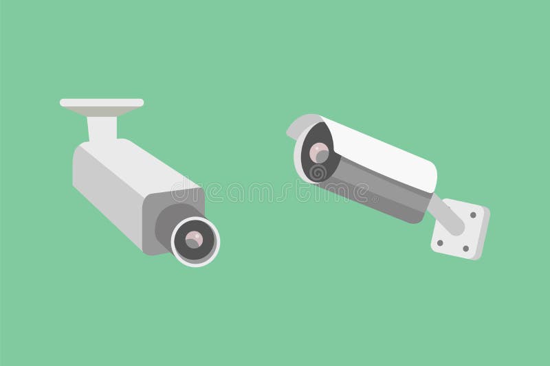 Vector Set Security Camera. CCTV Cartoon Illustration. Safety and ...