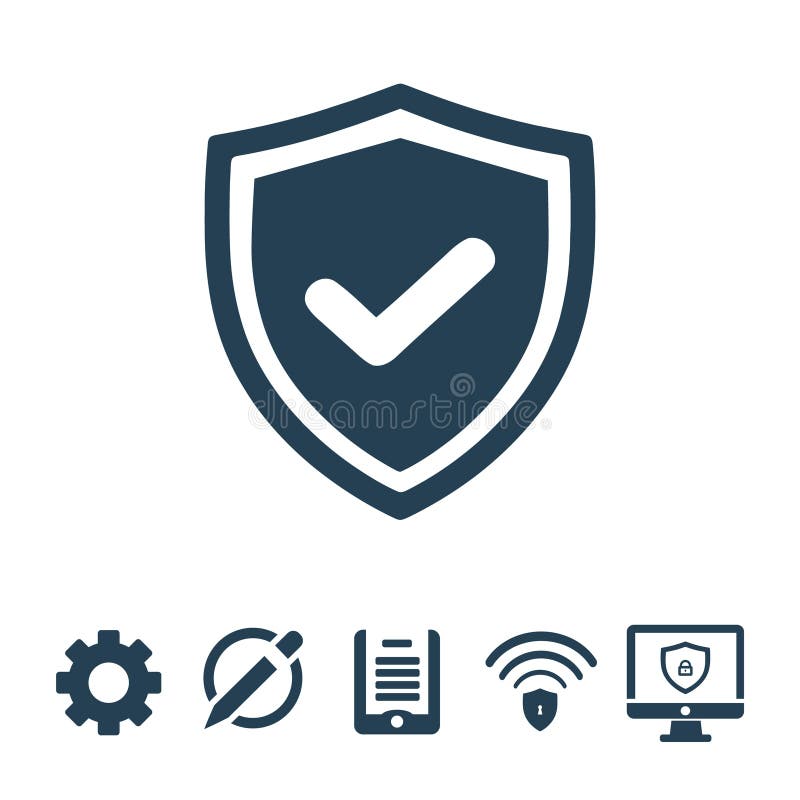 Vector Set of Security Line Icons. Shields, Cybersecurity, Password ...