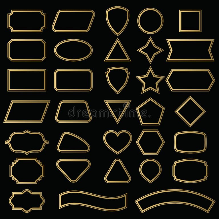 Vector Set Shapes and Borders for Message in Outline. Stock Vector ...